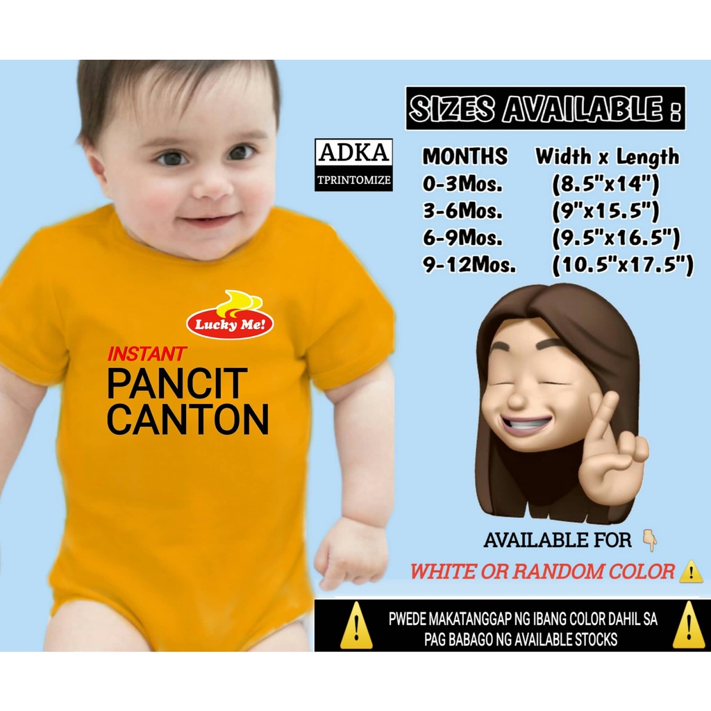 INSTANT PANCIT CANTON BABY ONESIE | Shopee Philippines