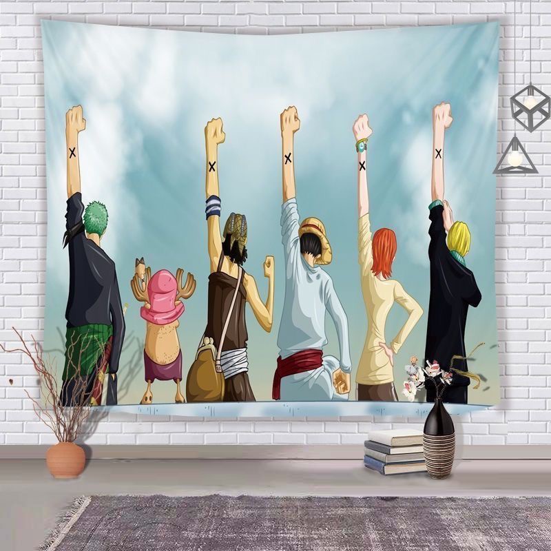 20styles One Piece Backdrop Tapestry Party Hanging Cloth Luffy Zoro Ace ...