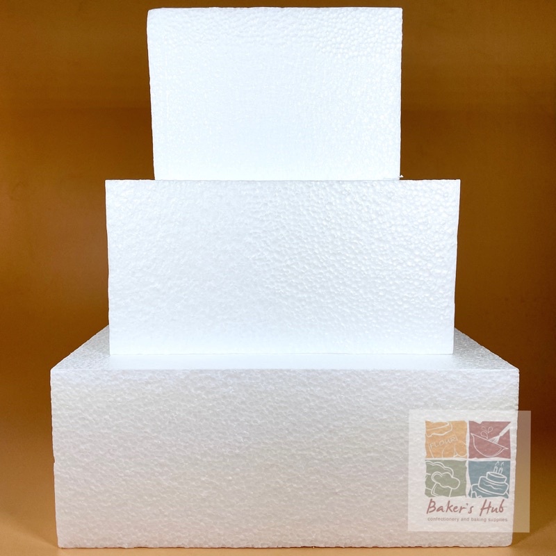 Square Cake Dummy Styrofoam 6"/8"/10" Length & Width 4 Inches Height ...
