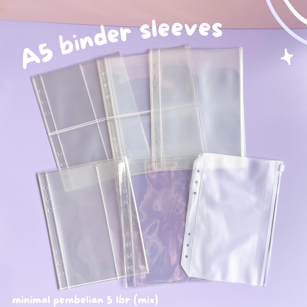 (A5 Size) Sleeve Binder A5 4P / Ziplock (ONE SIDED- Min 5 sheets ...