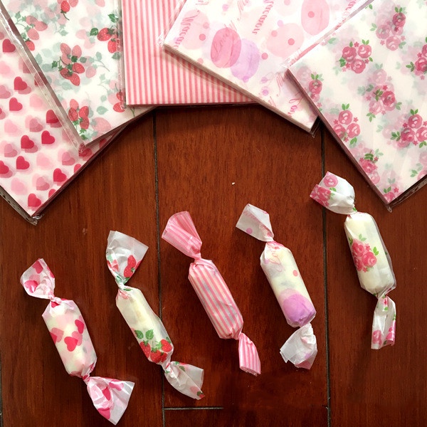 100 Sheets/Pack Random Cute Candy Chocolate Taffy Wrapping Paper ...
