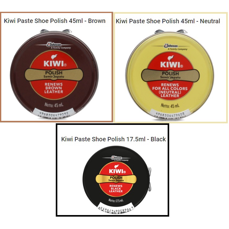 Kiwi Paste Shoe Polish Black/ Neutral/ Brown 17.5ml or 45ml | Shopee Philippines