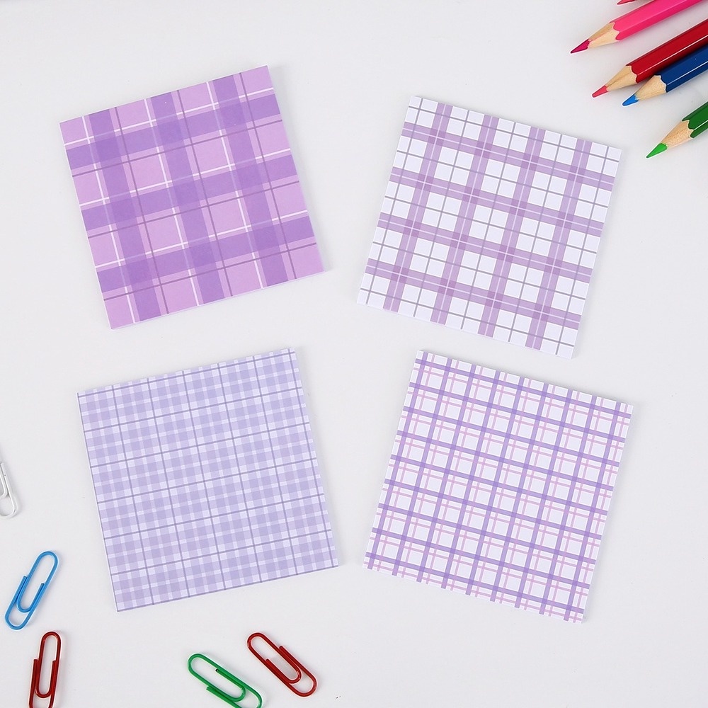 Checked Stripes Cute Post-It Notes Small Emotional Student Memo Paper ...