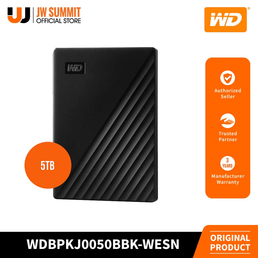 Wd My Passport 5tb Portable External Hard Drive Black Wdbpkj0050bbk Wesn Shopee Philippines