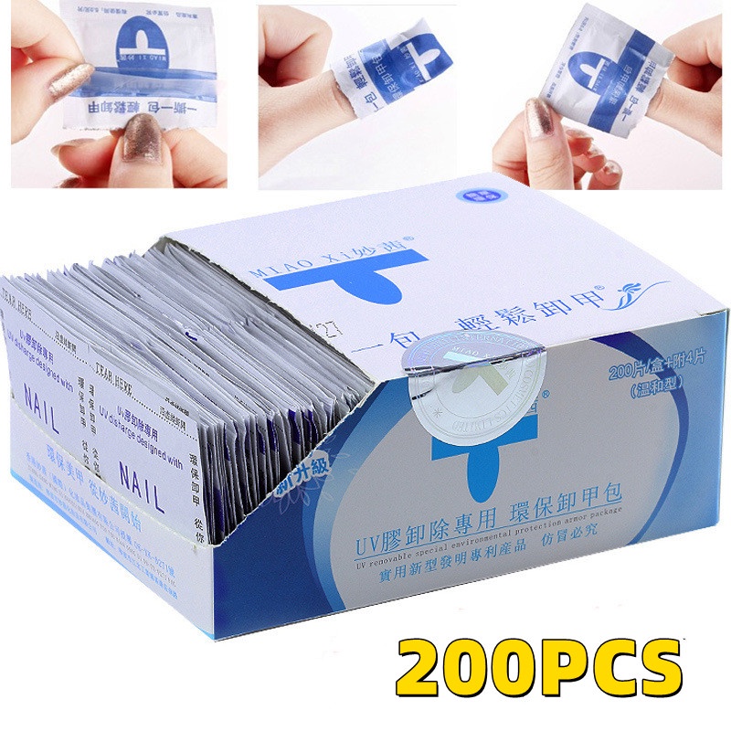 【Fast Shipping】200pcs Gel Polish Remover Pads Wet Paper Eco-friendly ...