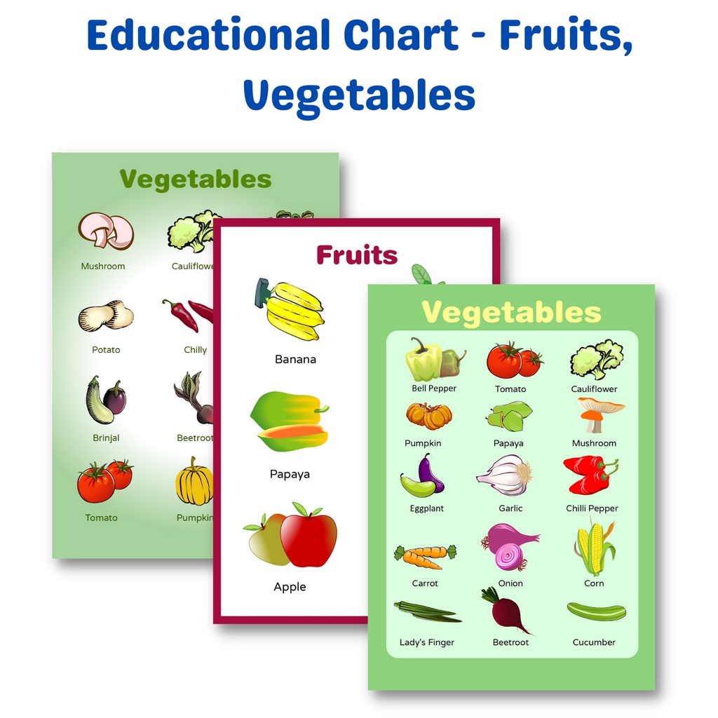 VEGETABLES Laminated Poster / Chart, A4 Size | Shopee Philippines
