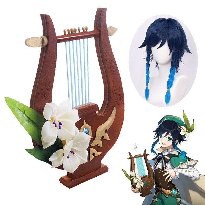 Genshin Impact Venti Cosplay Anime Cosplay Props Harp West Wind Hunting ...