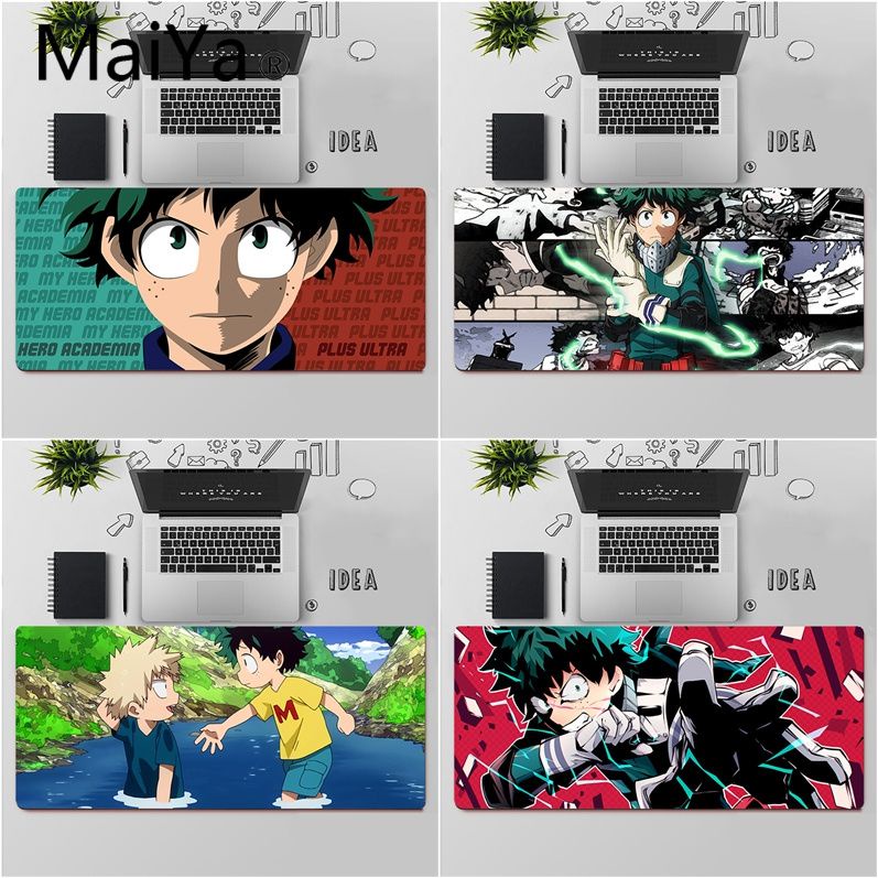 My Hero Academia deku Natural Rubber Gaming mousepad Desk Mat Large Mouse Pad Keyboards Mat ...