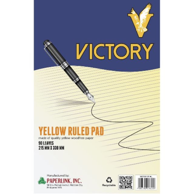 YELLOW PAD PAPER VICTORY - 10 pads/1ream (maximum of 5 reams per order ...