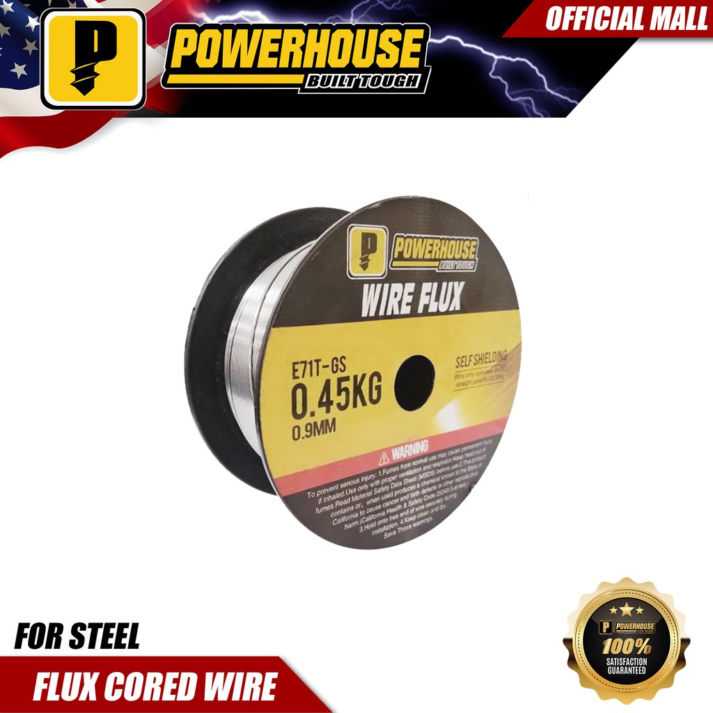 POWERHOUSE Metal Steel Self Shielding Flux Cored Wire MIG Gasless ...