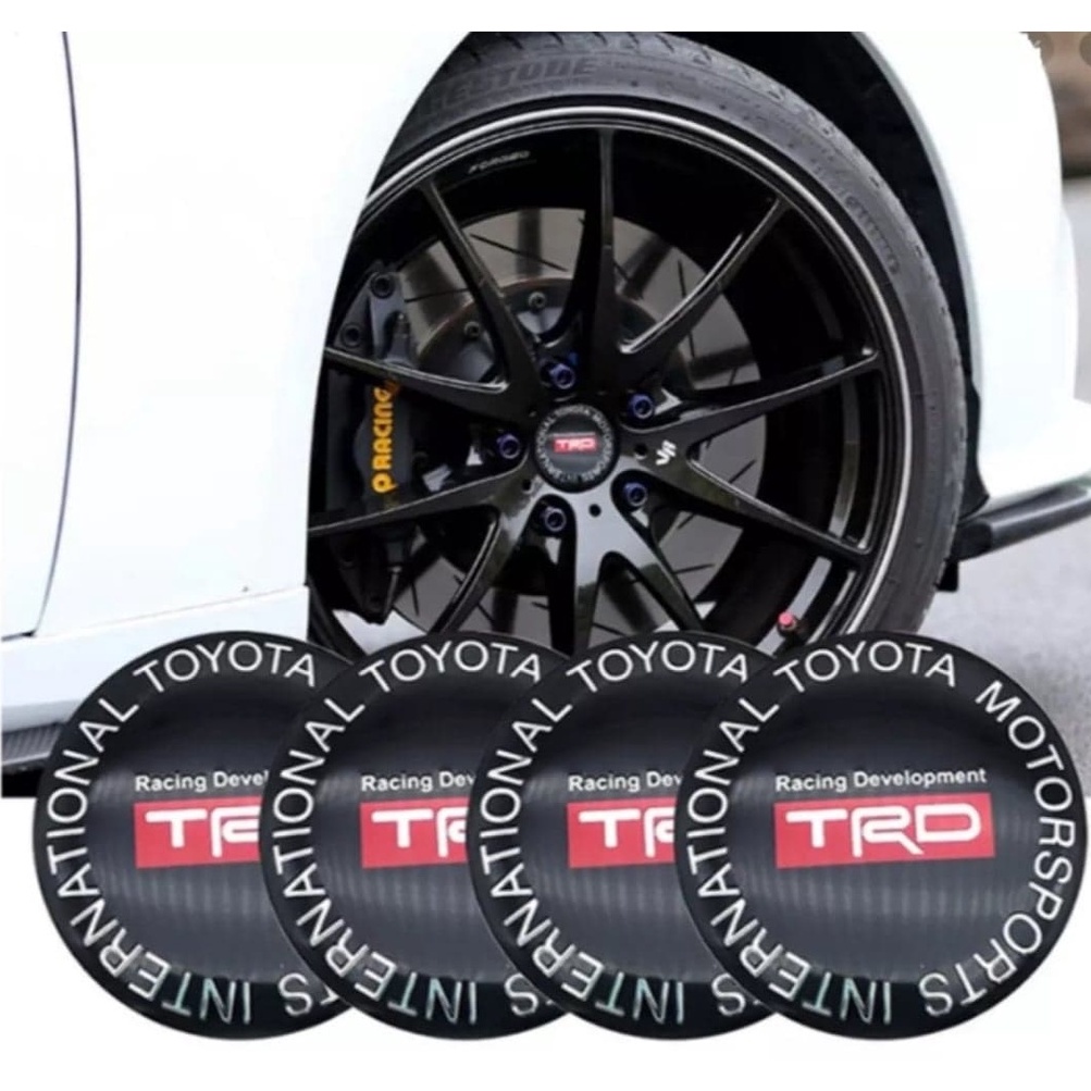 TRD - TOYOTA logo Car Wheel Center Hub Cap Sticker Emblem 4pcs 56mm ...