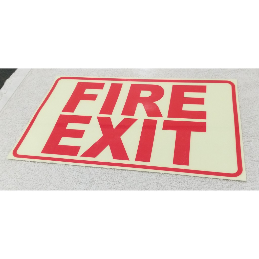 Luminous Fire Exit Sign Sticker (19mm Text) | Shopee Philippines