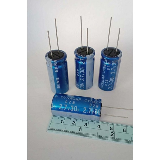 30F 2.7V (30 Million Micro) Elna Blue 18x38mm Super Capacitors Dynacap Genuine-New In Box C 30 ...