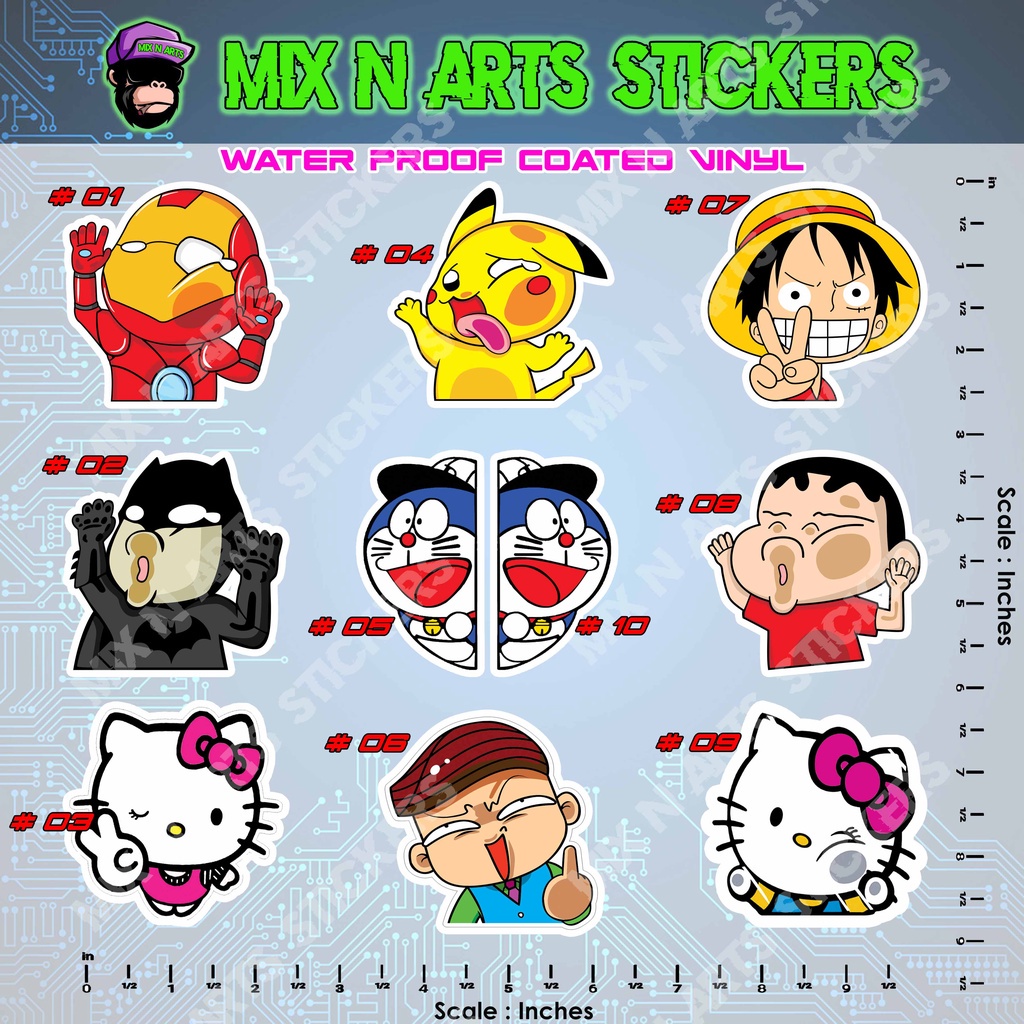 New Cartoons Charters Waterproof Vinyl Sticker for Motorcycle Tumbler ...