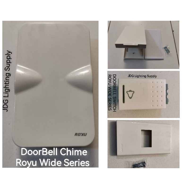 DOORBELL SET (DOORBELL CHIME, 1GANG DOORBELL SWITCH, WEATHER PROOF COVER) ROYU WIDE SERIES ...