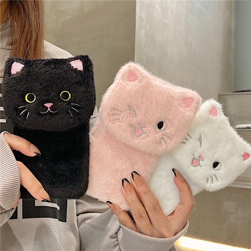 3D Embroidery Cat Warm Plush Tpu Soft Phone Case For Huawei Mate 10 ...
