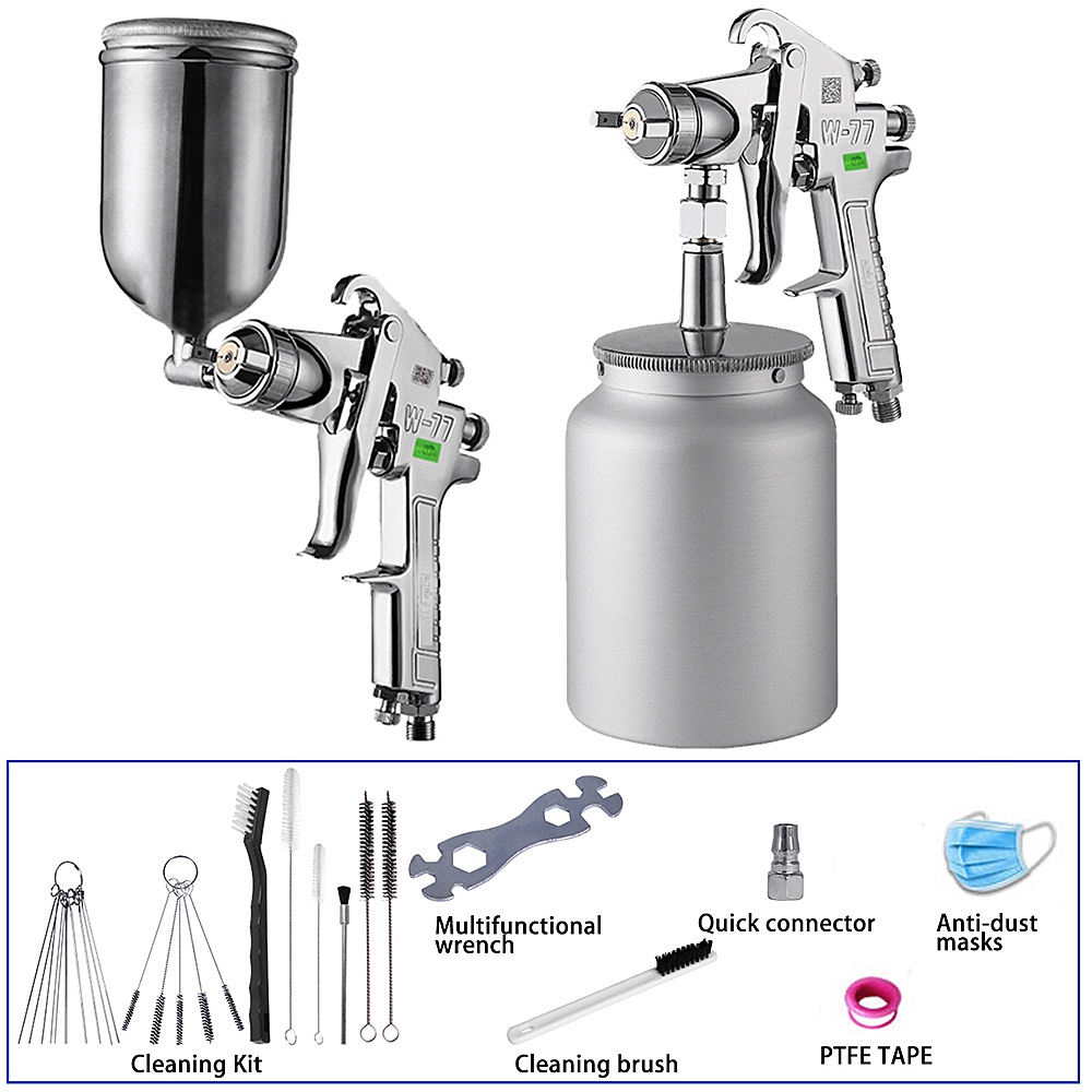 W-77 Pneumatic Spray Gun 2.0/2.5/3.0mm Nozzle Car / Furniture Spraying ...