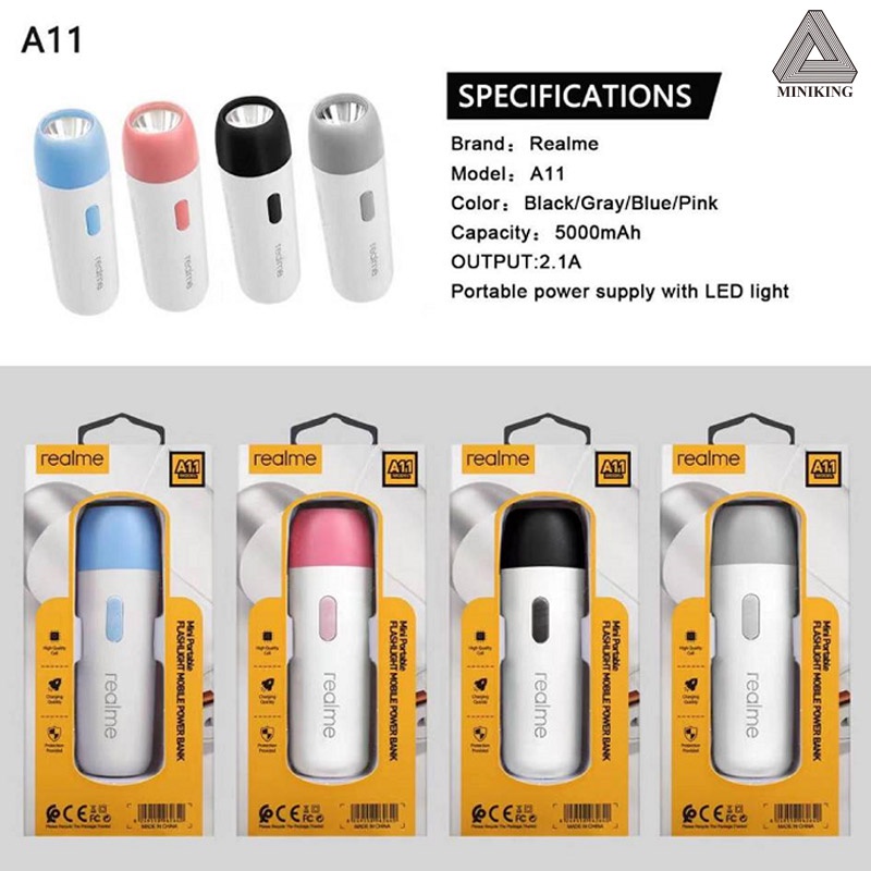 Realme A11 portable power supply with LED light Hight capacity withe ...