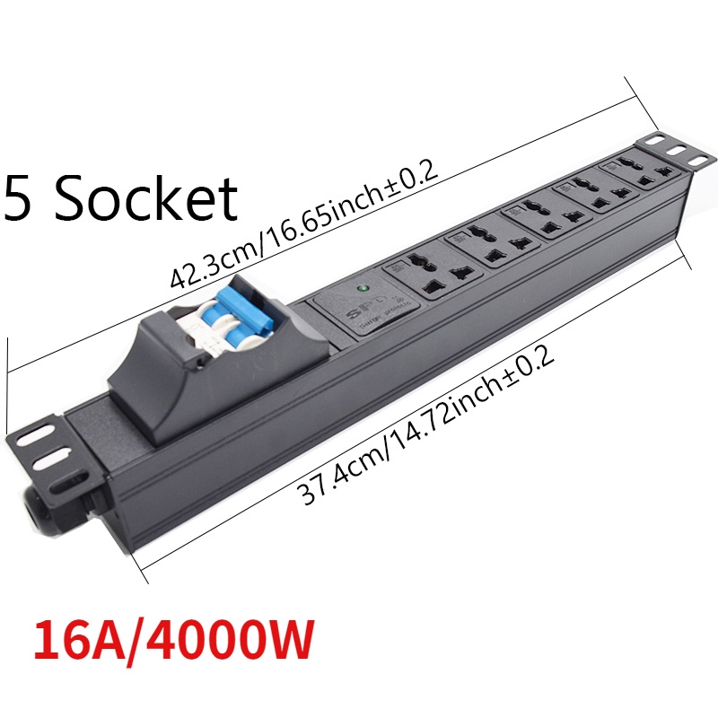Server Rack Power Distribution Unit PDU Power Strip 2 - 9 Outlets with 16/32A Circuit Breaker ...