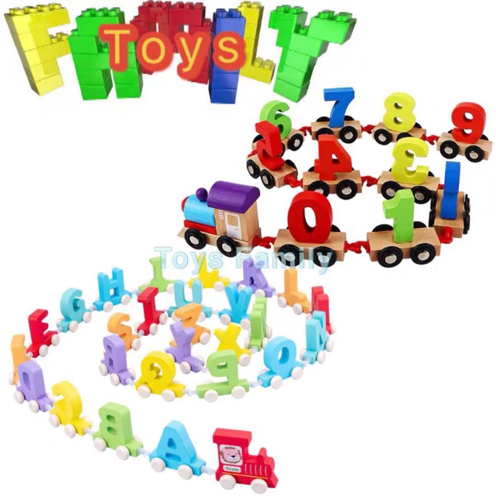 Digital Wooden Number/Alphabet Train Wooden Digital Train | Educational ...
