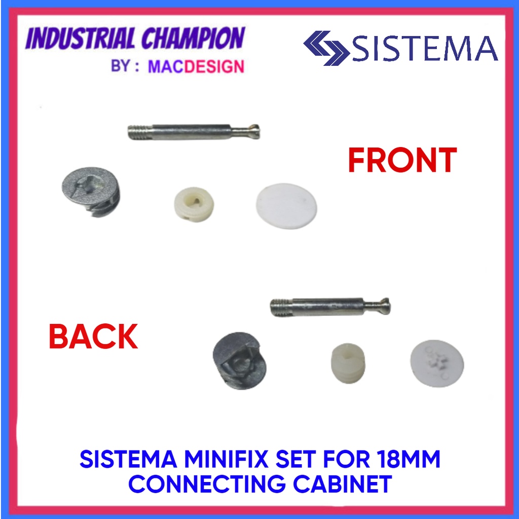 Sistema Minifix set for 18mm connecting cabinet | Shopee Philippines