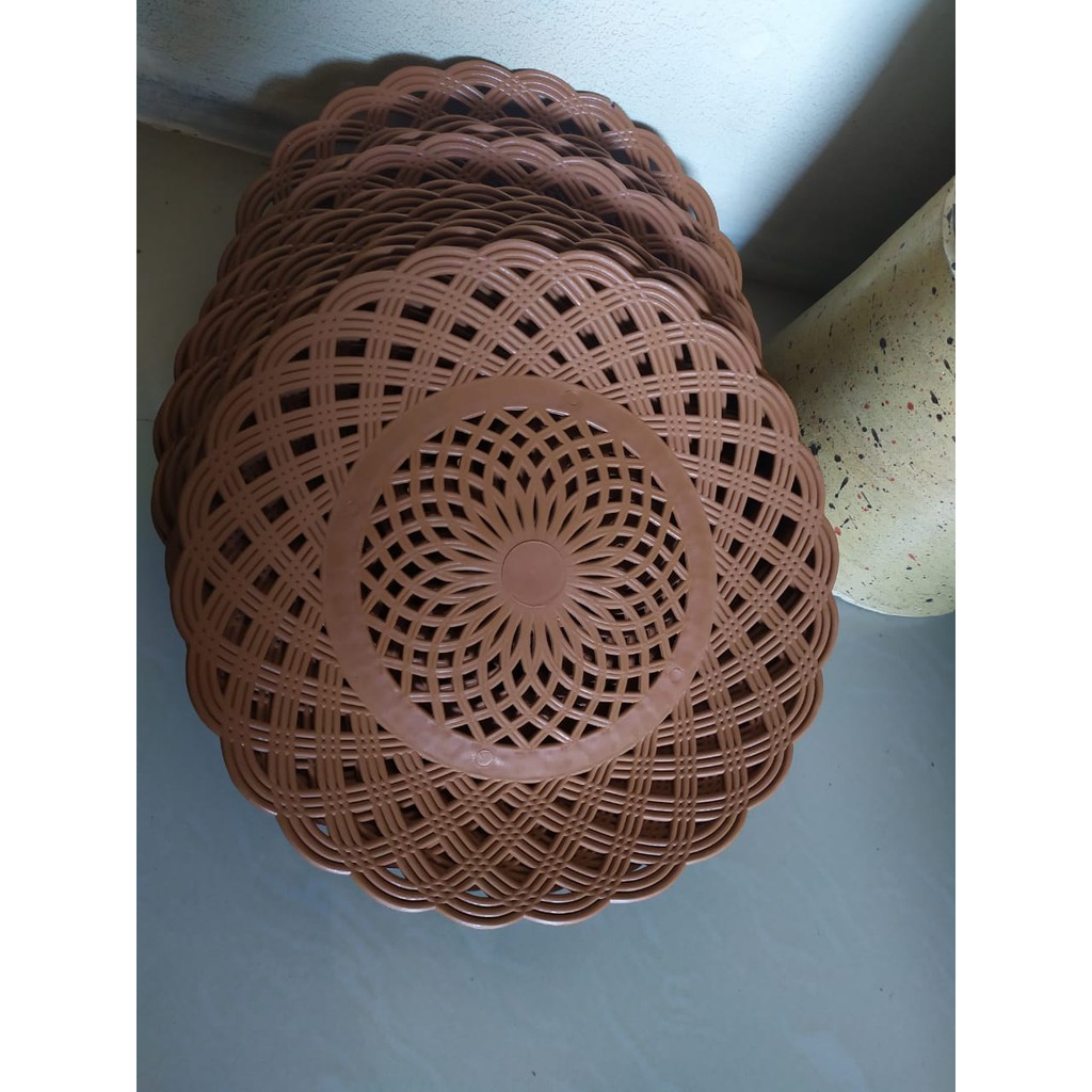 1 Dozen Plastic Rattan Plates | Shopee Philippines