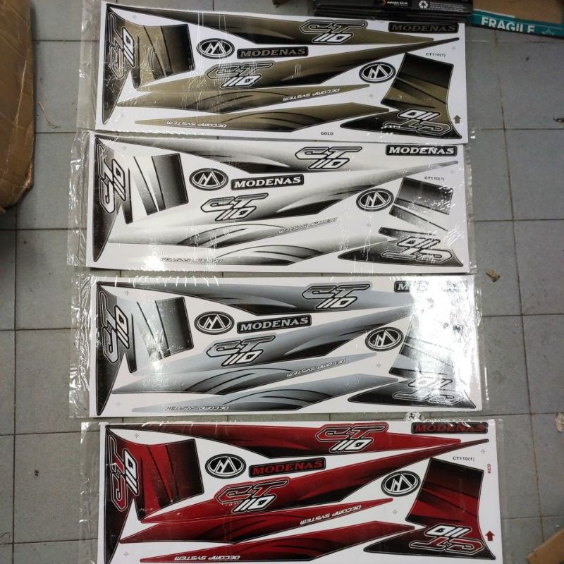 Stiker sticker body stripe cover set (1) modenas ct100 ct110 ct 100 110 ...