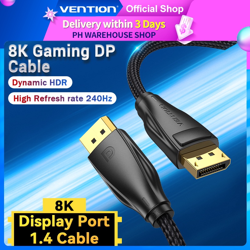 Vention Display Port Cable DP 1.4 8k 60hz 4k HDR Video No Lag for HDTV ...