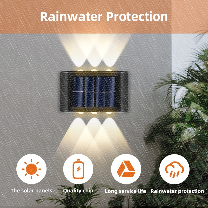 2PCS Solar Wall Lamp Waterproof IP65 Wall-mounted Lamps Outdoor Indoor Lighting 6LED 4LED 2LED ...
