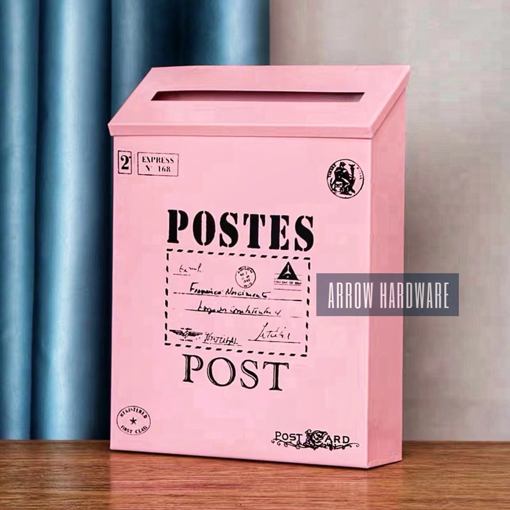 Waterproof Outdoor Metal Post Box Letter Mailbox Wall Mounted Mail Box ...