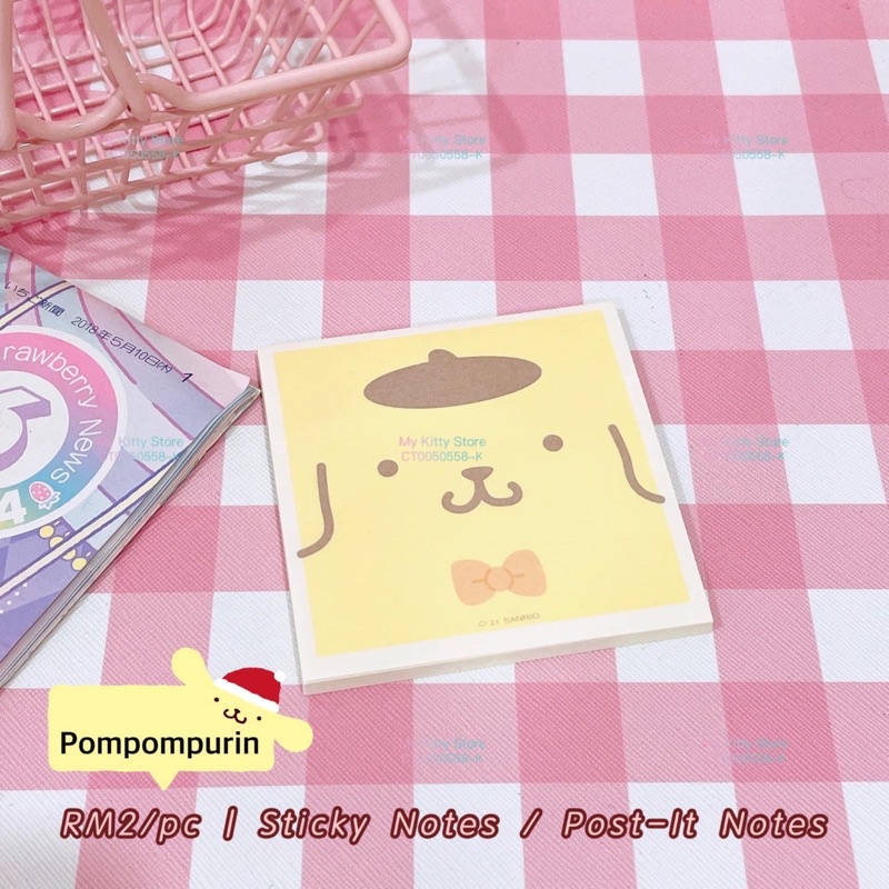 Cartoon Hello Kitty My Melody Kuromi Sticky Notes Pompompurin ...