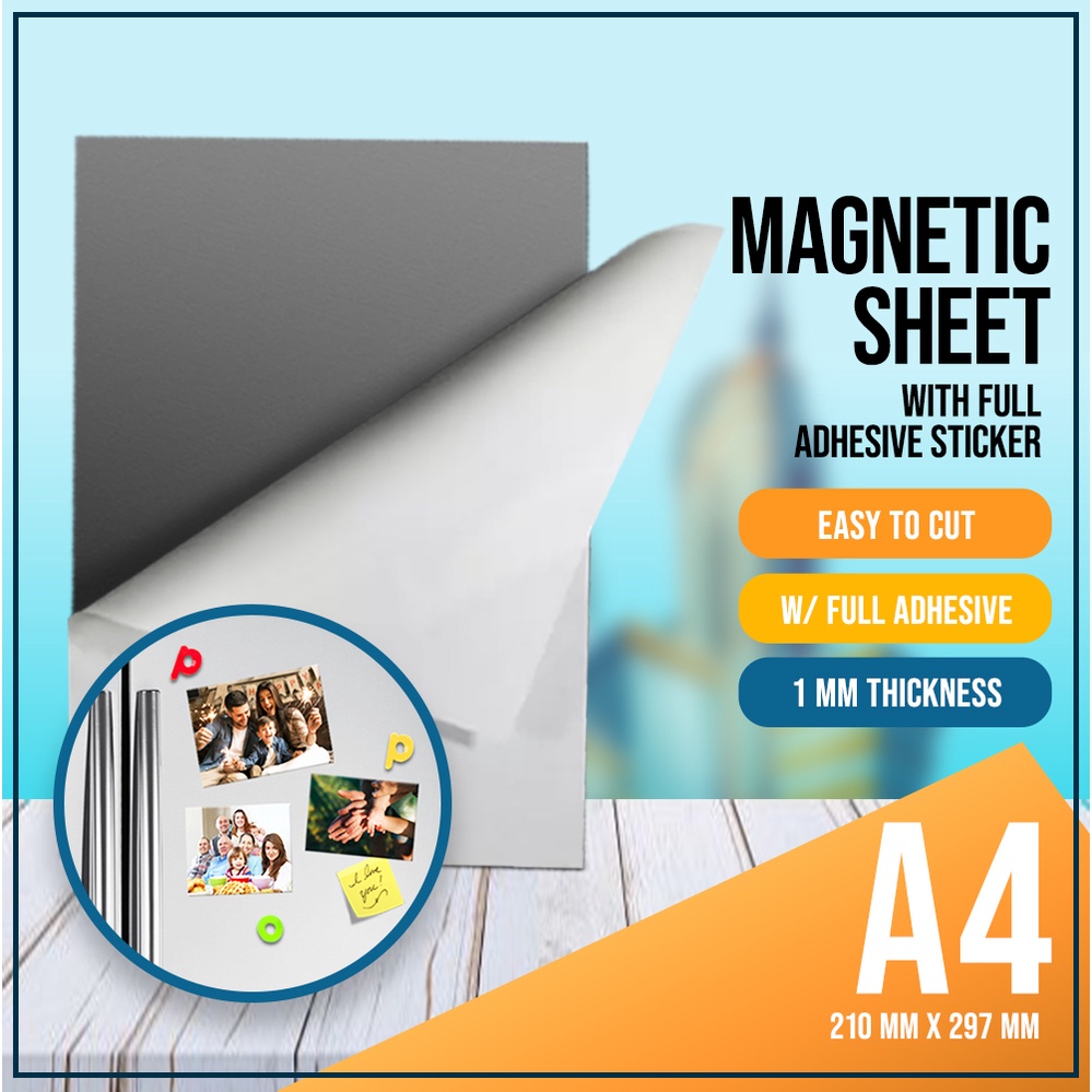 Magnetic Sheet A4 Size [With full Adhesive Sticker Thick Cuttable Ref ...