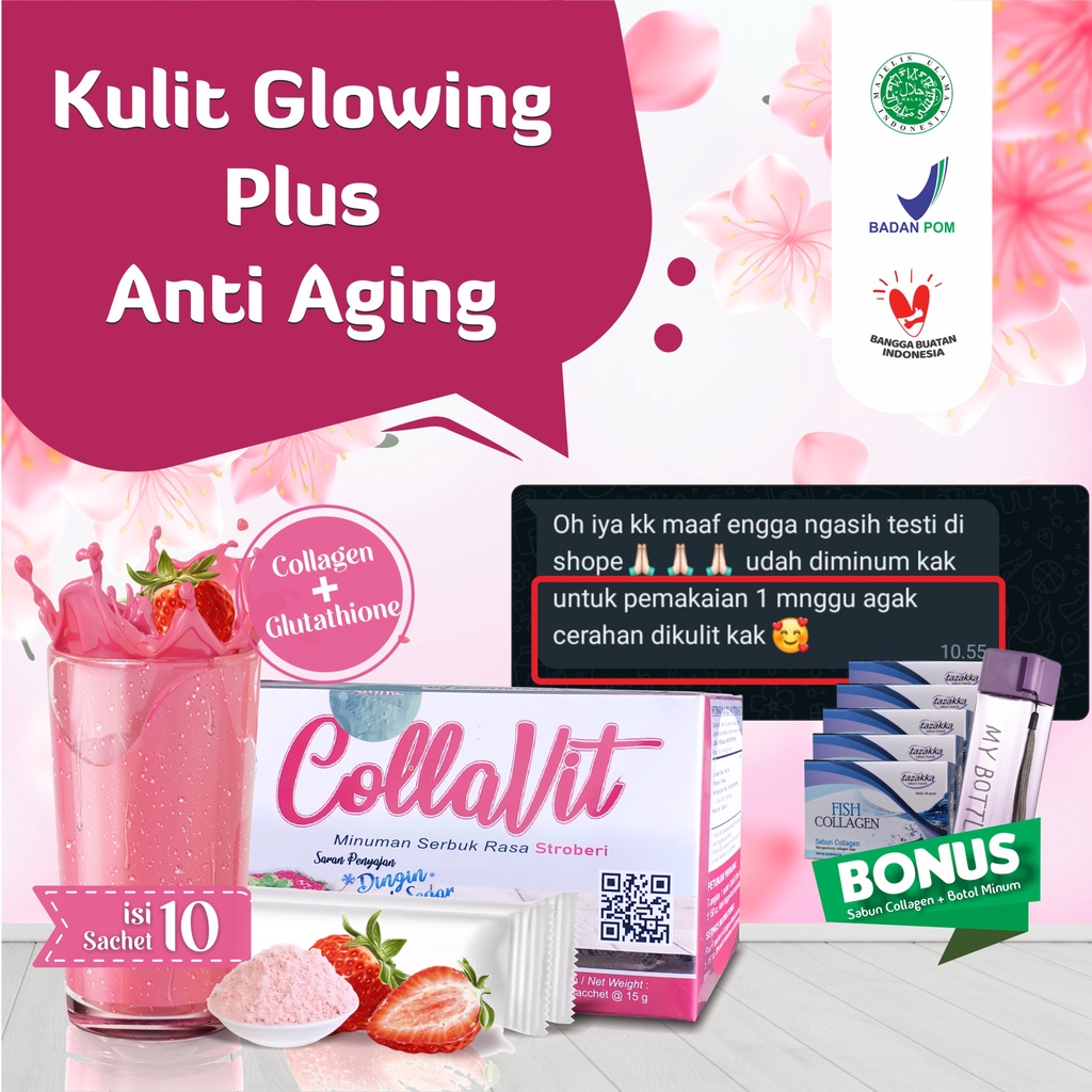 Collavit BPOM And Halal Body Whitening Drink Collagen Drink Contents 10 ...