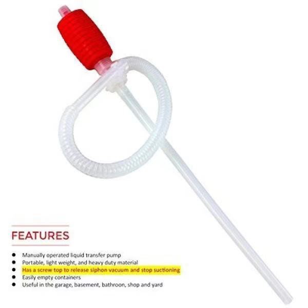 VIP 1 Red Syphon Tube Hand Fuel Pump Gasoline Siphon Hose Gas Oil ...