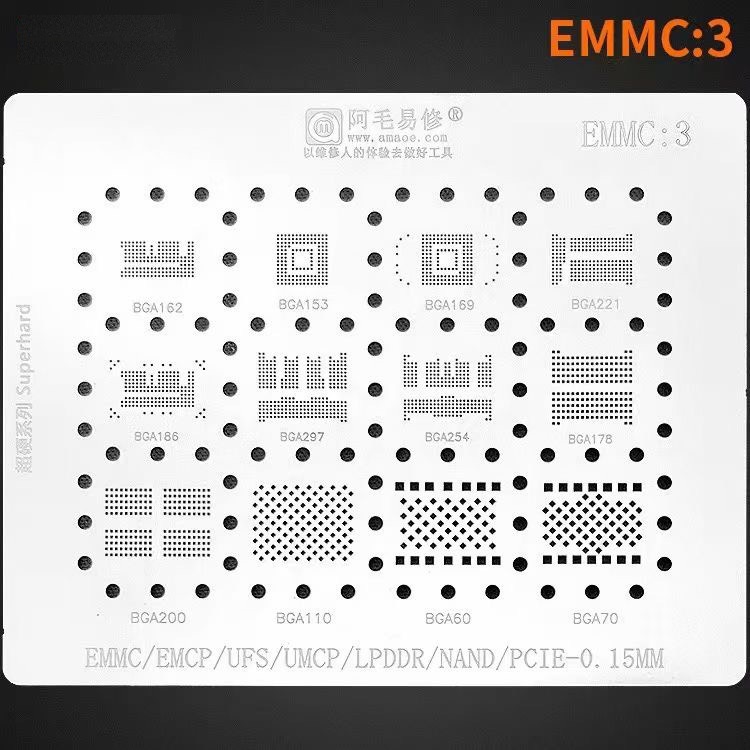 EMMC:3 hard drive stand supports eMMC/ UFS/ NAND/ PCIE/ LPDDR/ EMCP ...