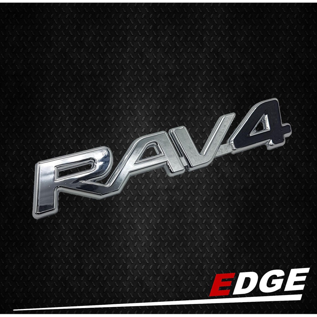 Emblem - RAV-4 - Chrome/Black - 3x16cm // toyota rav4 adhesive ready ...