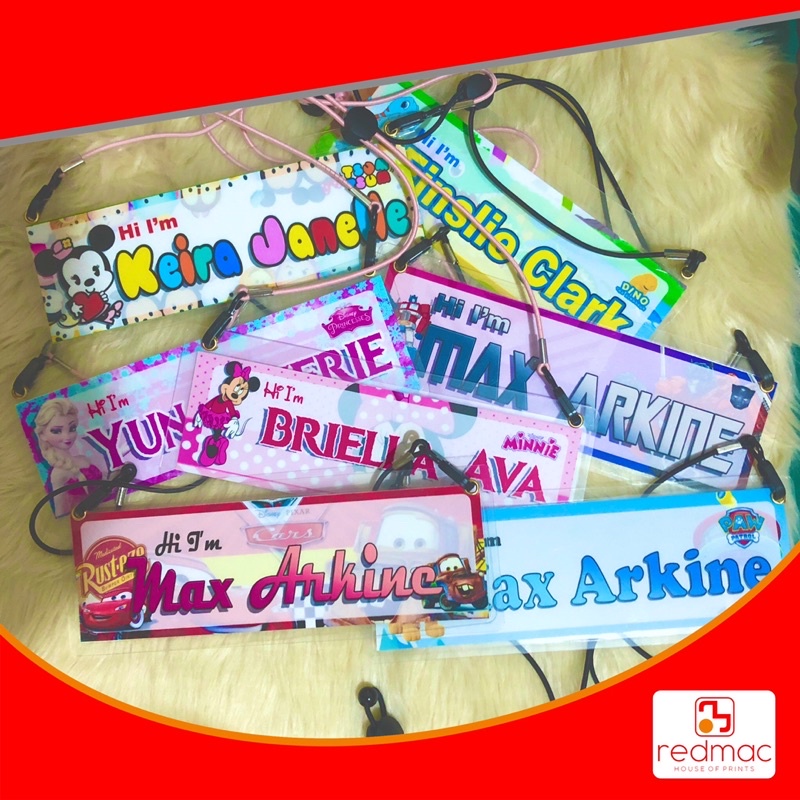 Personalized School Name Tag Laminated for Kids with Loop holder ...