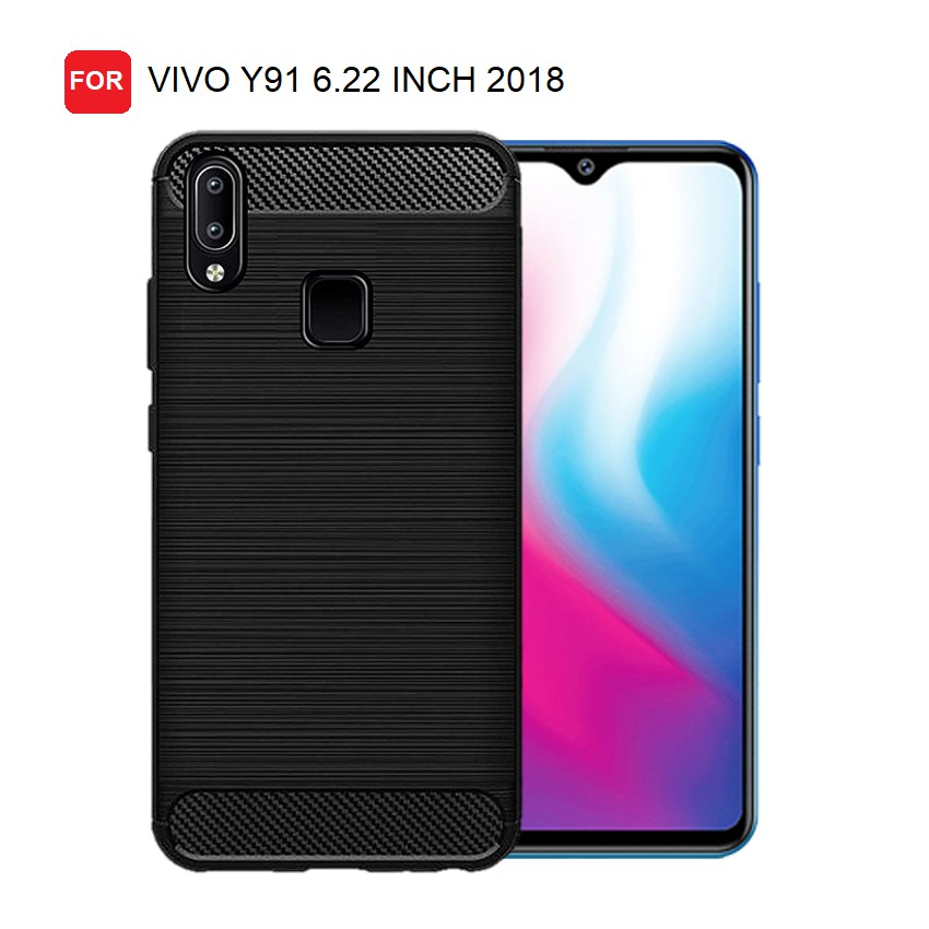 VIVO Y89 Ipoky Carbon Fiber Case | Y91 | Y91i | Y95 Softcase Shockproof TPU Backcase BLACK ...