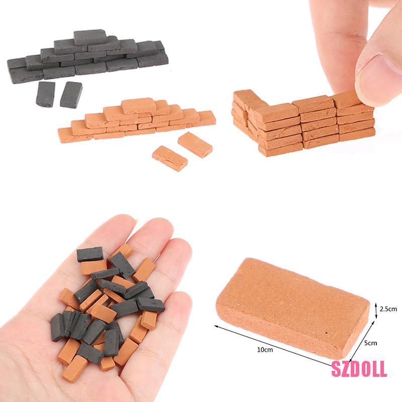 [SZDOLL] 50Pcs Dollhouse Brick Model DIY Miniature Building Landscape ...