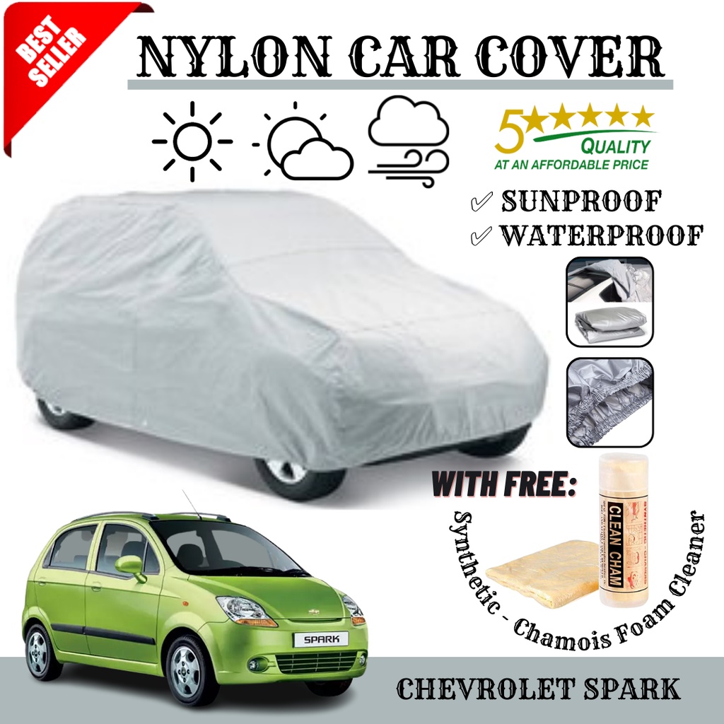 CHEVROLET SPARK CAR COVER NYLON | WATERPROOF | HIGH QUALITY | WITH FREE ...