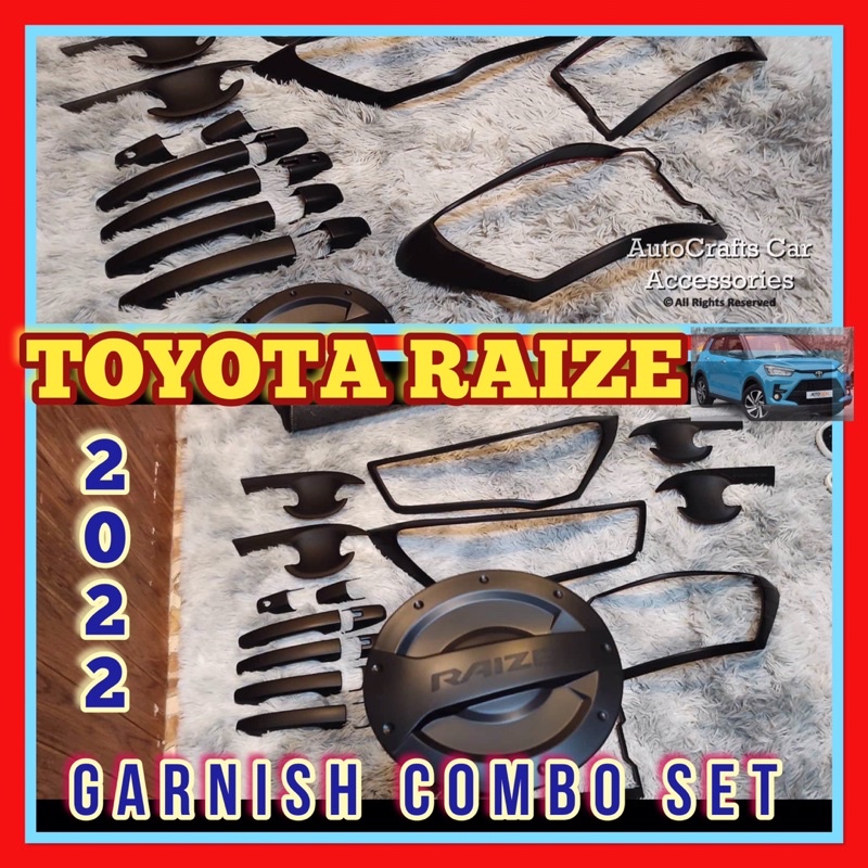 TOYOTA RAIZE 2022-2026 GARNISH COMBO SET MATTE BLACK | Shopee Philippines