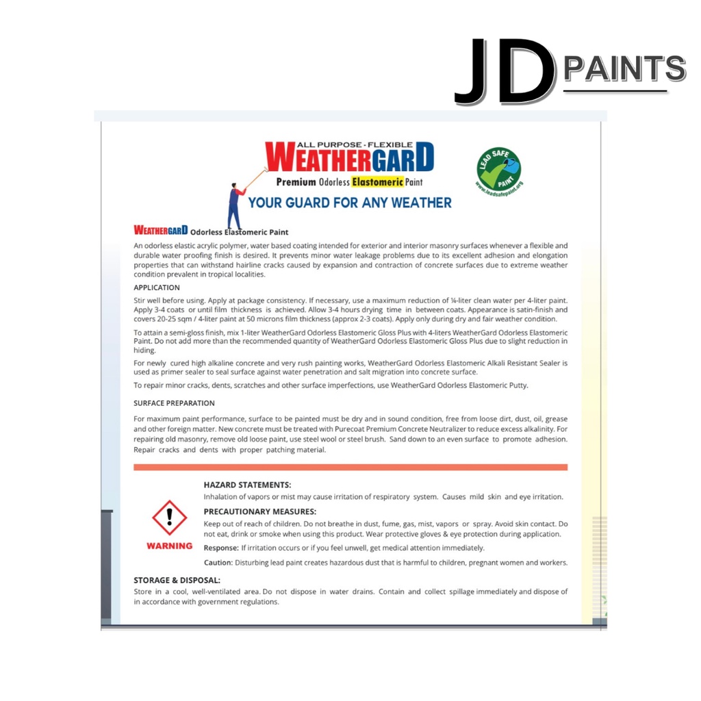 WeatherGard Elastomeric Gloss Plus 4L | Shopee Philippines