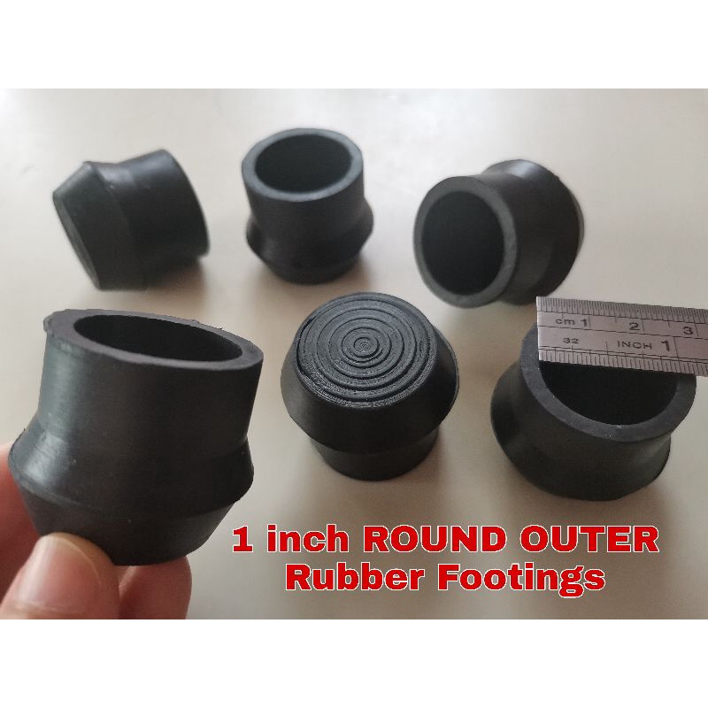 1 inch (25mm) (Hole/Butas) ROUND OUTER HEAVY DUTY Rubber Footings ...