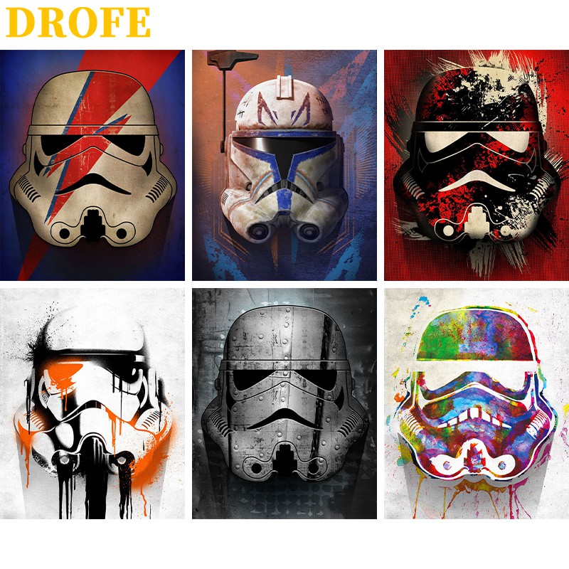 DROFE Star Wars Series Paint By Numbers Unframed Wall Art Number Diy ...