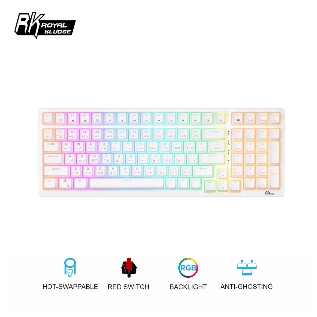 RK Royal Kludge RK98 Limited Edition Wireless Keyboard Tri-Mode ...
