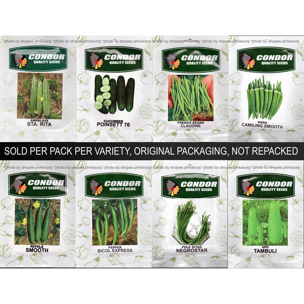 Condor Vegetable Seeds - Sold per Pack per Variety KECORP_S1 | Shopee ...
