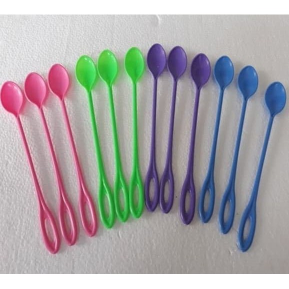 Long Plastic Spoon Drink Stirrer Iced Tea Spoon 19cm Contains 1 Dozen - 12 Pcs | Shopee Philippines