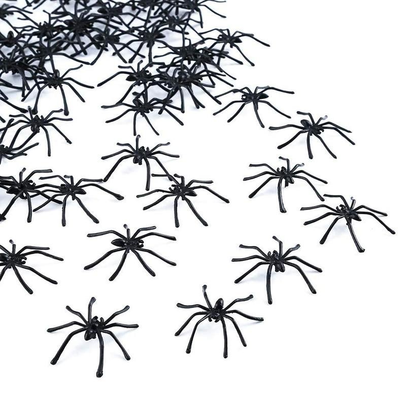 100pcs/lot Simulation Mini Spiders Halloween Party Decorative Prop Mini ...