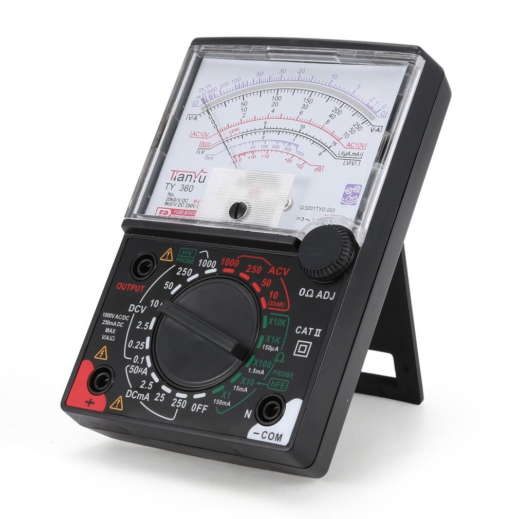 TY-360 Pointer Multimeter AC/DC Voltmeter Ammeter True RMS Diode Ohm ...