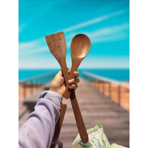 1Pair Ladle Set Large size (solid Magkono wood) | Shopee Philippines